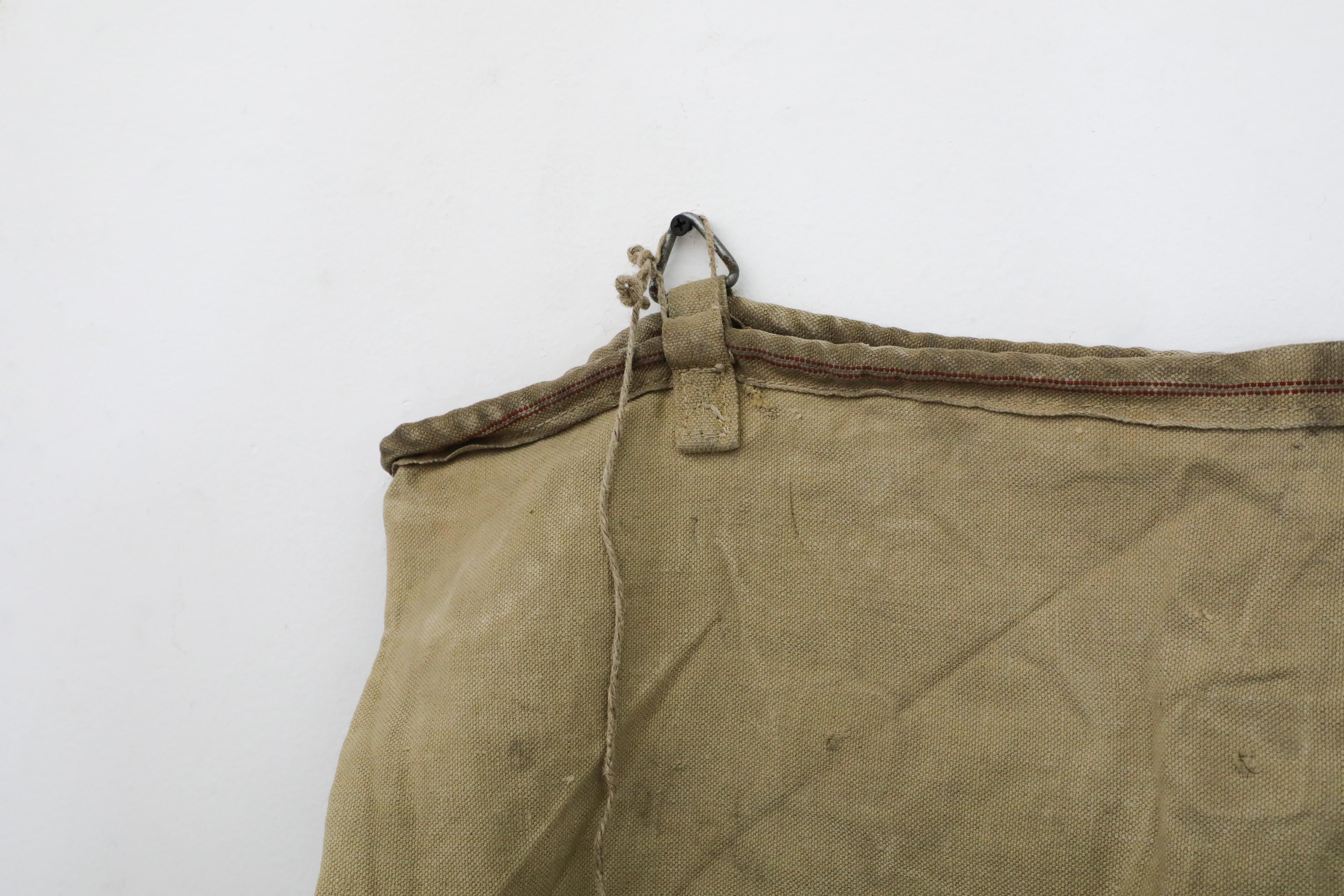 Vintage Dutch Canvas Postal Bag with Steel Loops and Red, White, Blue ...