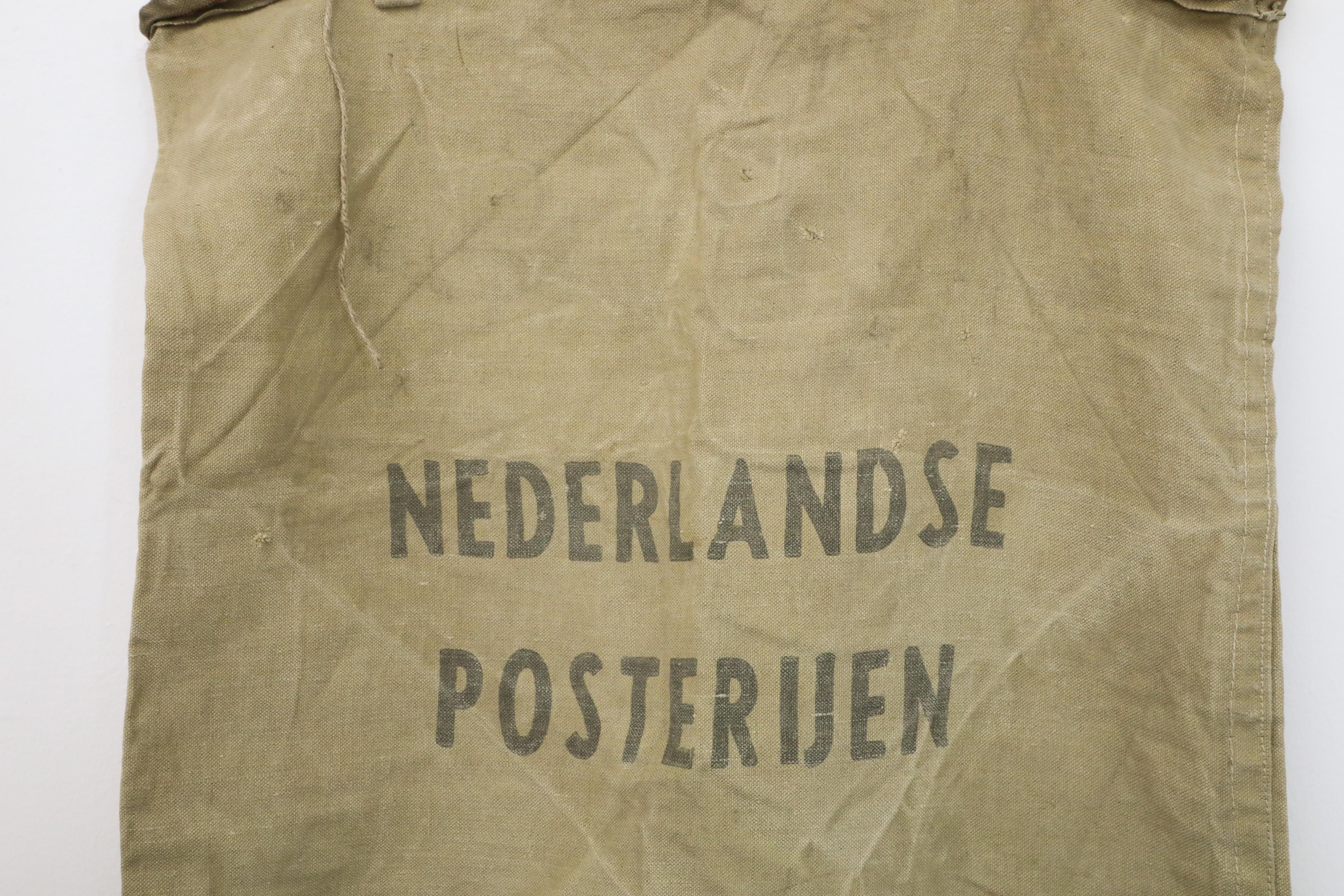 Vintage Dutch Canvas Postal Bag with Steel Loops and Red, White, Blue ...