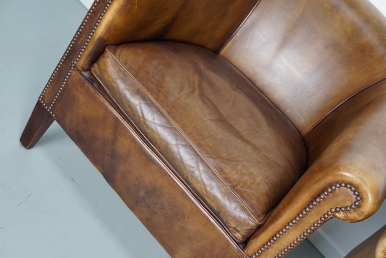 Vintage Dutch Cognac / Brown Colored Leather Club Chair, Set of 2 For ...