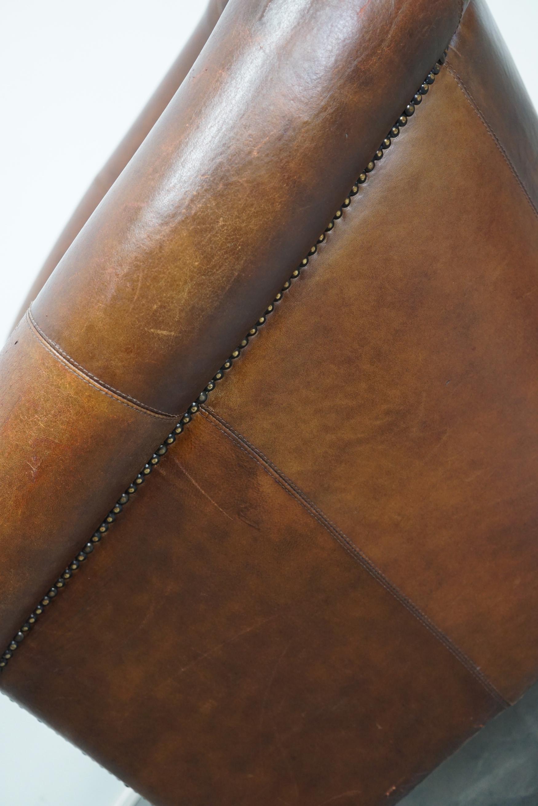 Vintage Dutch Cognac Colored Leather Club Chair at 1stDibs | cognac ...