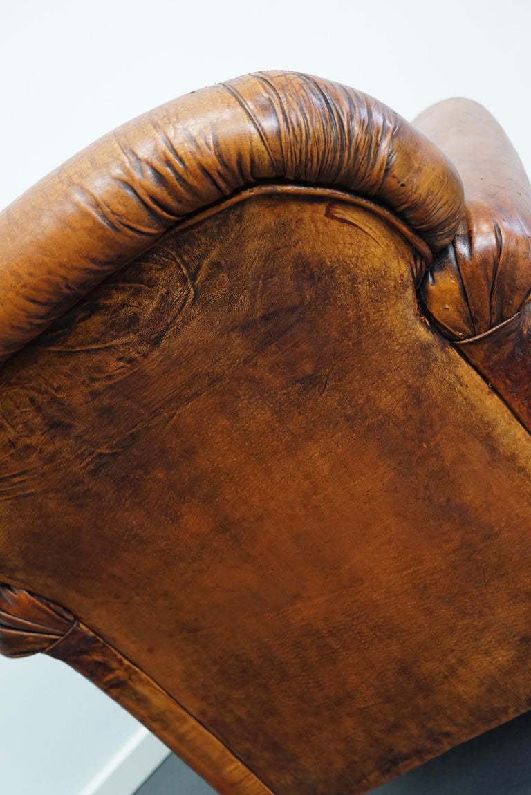 Vintage Dutch Cognac Colored Leather Club Chair at 1stDibs