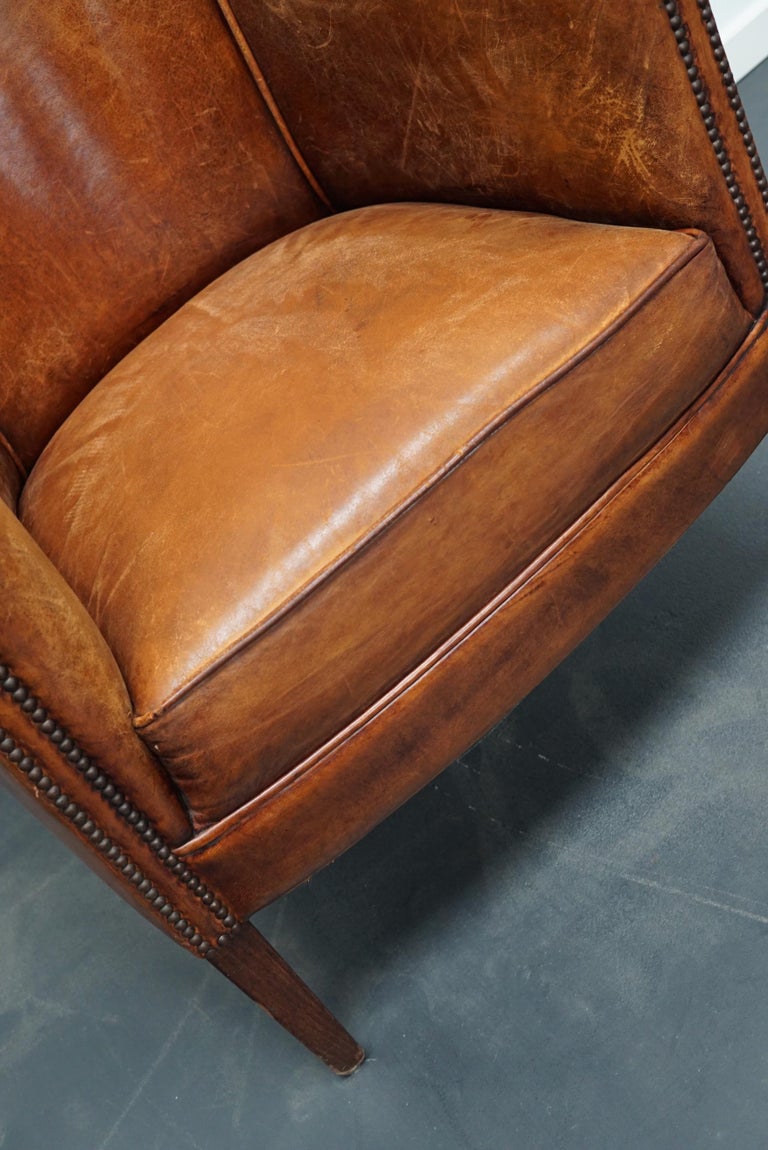 Vintage Dutch Cognac Colored Leather Club Chair at 1stDibs | cognac ...