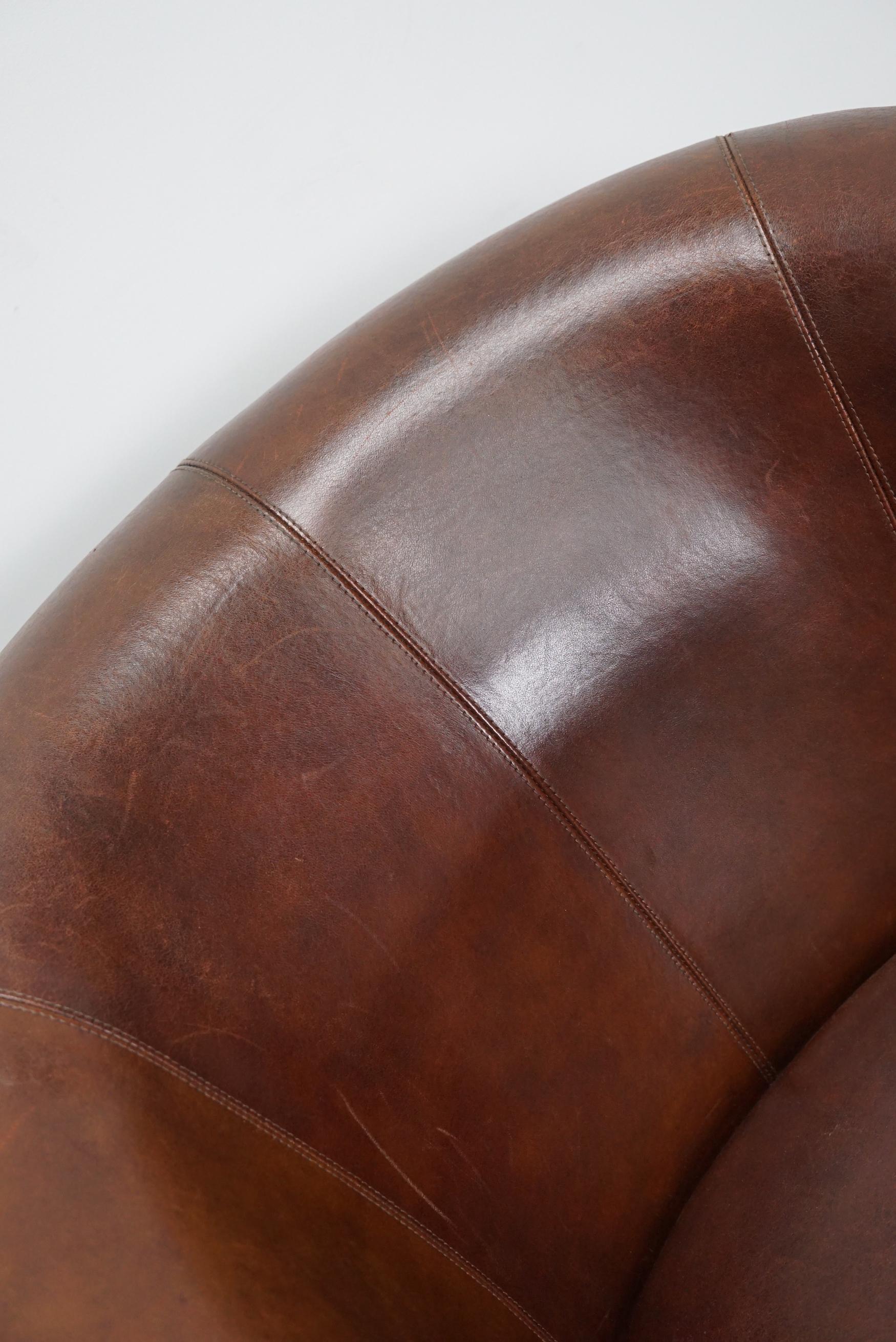 Vintage Dutch Cognac Colored Leather Club Chair at 1stDibs | cognac ...