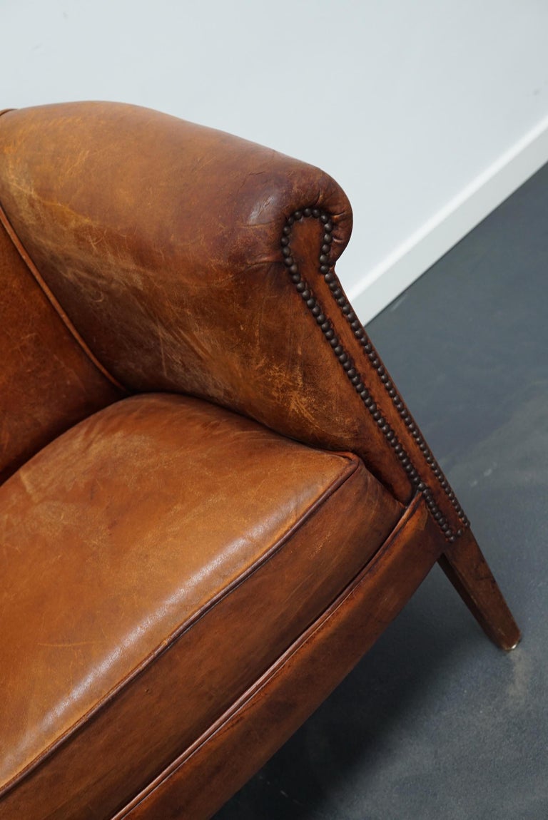 Vintage Dutch Cognac Colored Leather Club Chair at 1stDibs | cognac ...