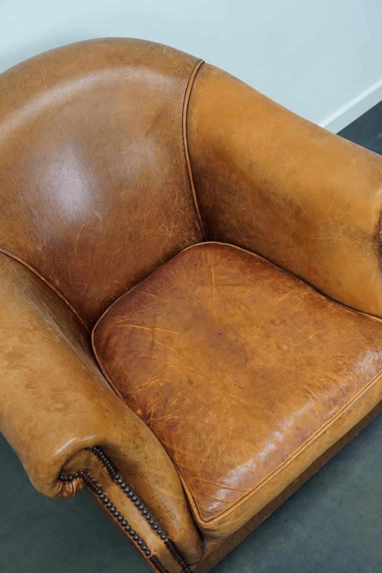 Vintage Dutch Cognac Colored Leather Club Chair at 1stDibs | cognac ...