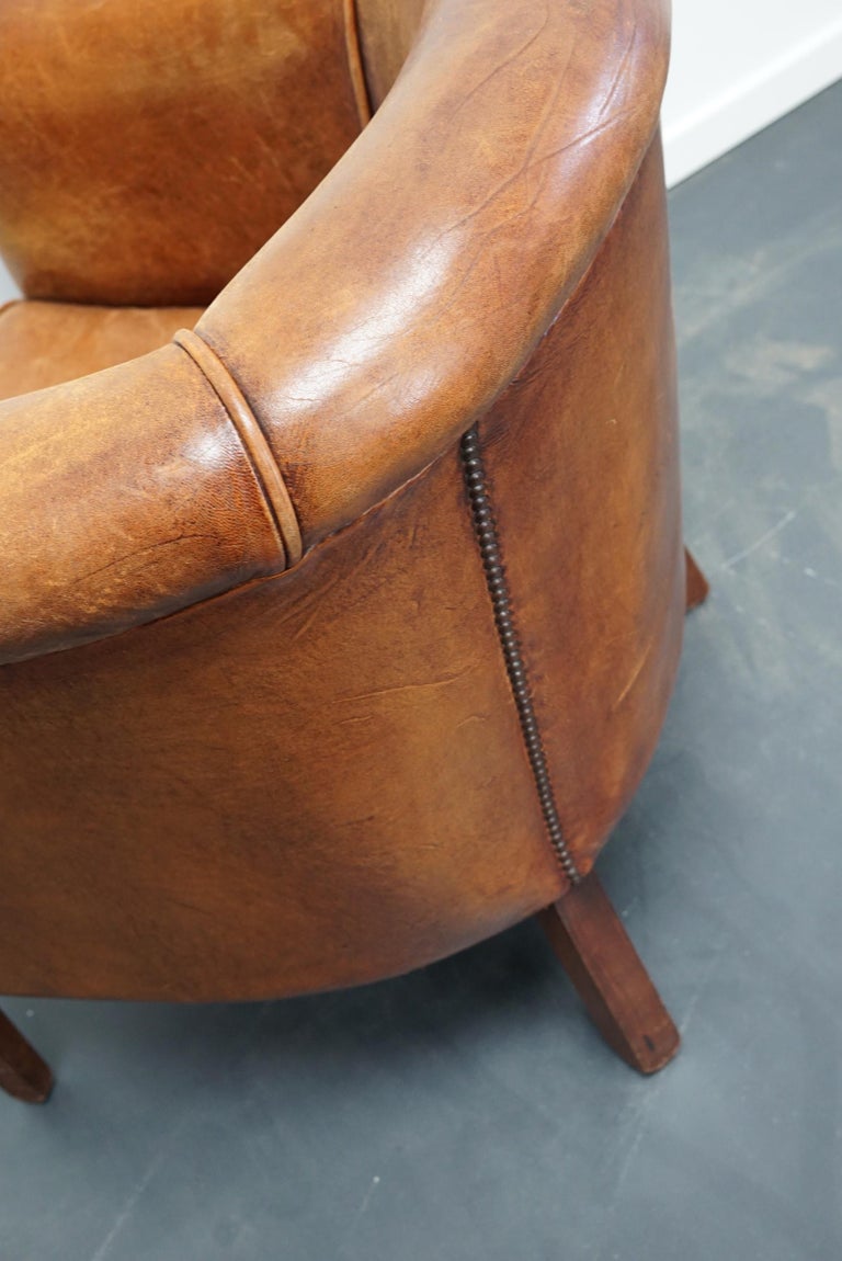 Vintage Dutch Cognac Colored Leather Club Chair at 1stDibs | cognac ...
