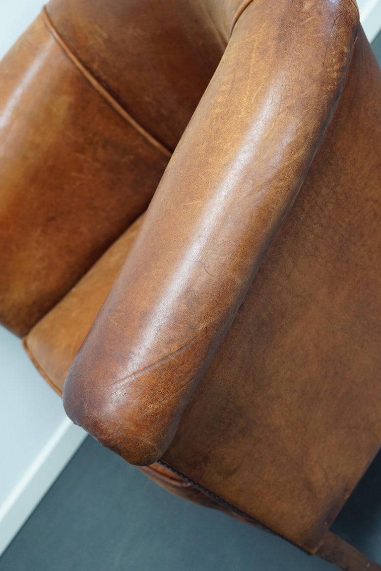 Vintage Dutch Cognac Colored Leather Club Chair at 1stDibs | cognac ...