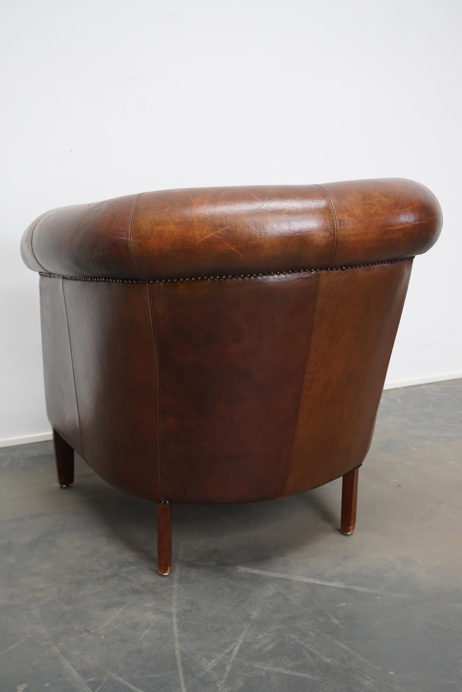 Vintage Dutch Cognac Colored Leather Club Chair at 1stDibs | cognac ...