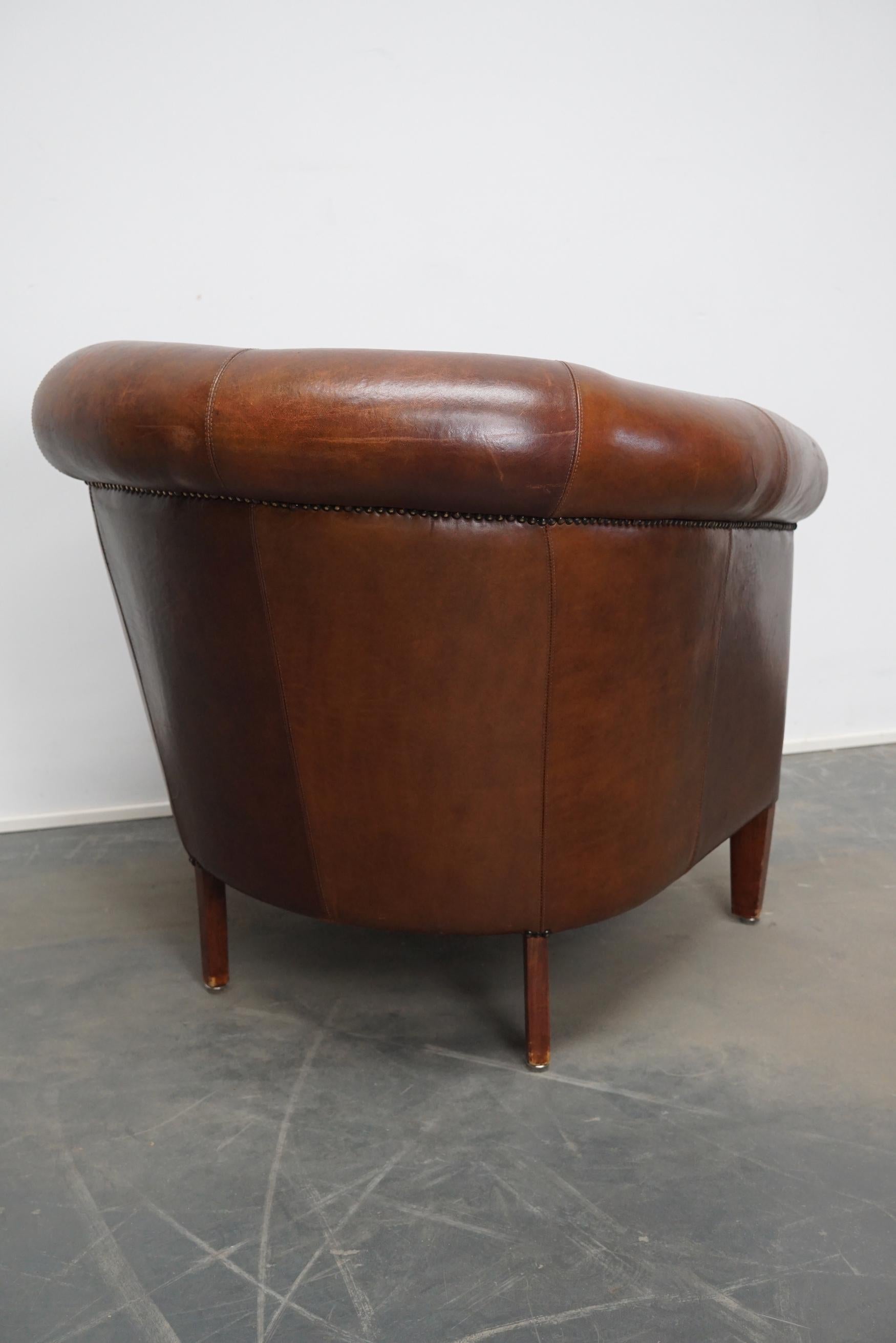 Vintage Dutch Cognac Colored Leather Club Chair at 1stDibs | cognac ...