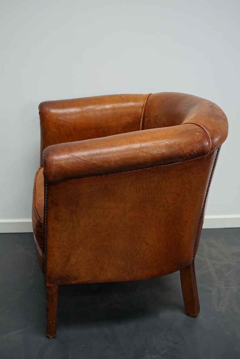Vintage Dutch Cognac Colored Leather Club Chair at 1stDibs | cognac ...