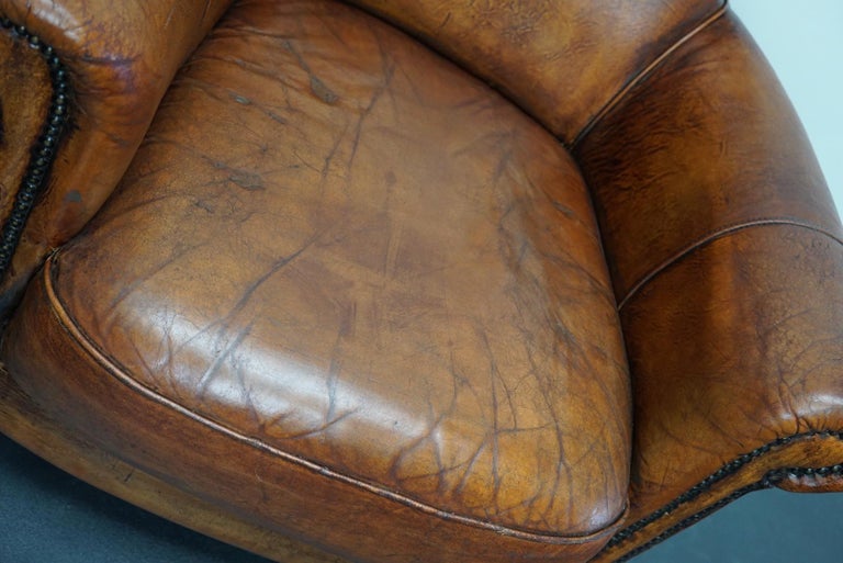 Vintage Dutch Cognac Colored Leather Club Chair, Set of 2 at 1stDibs ...