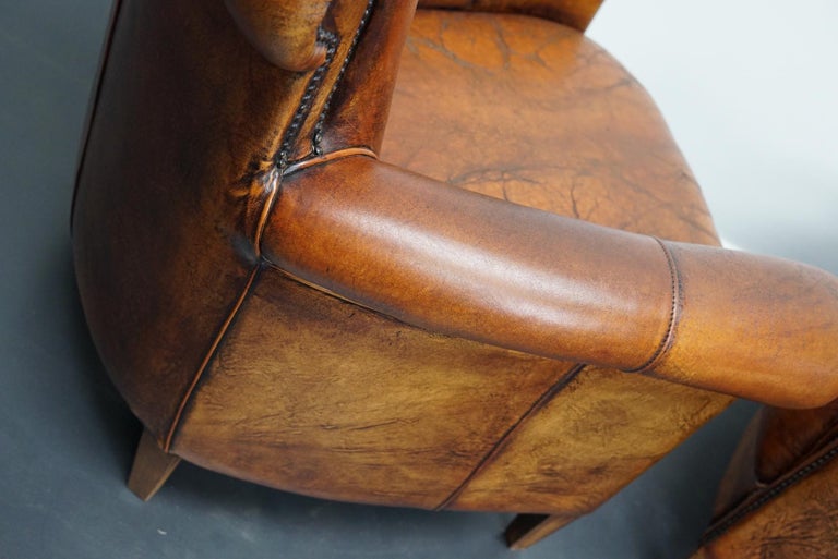 Vintage Dutch Cognac Colored Leather Club Chair, Set of 2 at 1stDibs ...