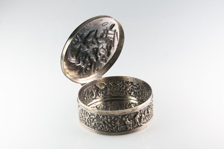 Vintage Dutch Fine Silver Repousse Trinket Box 'before 1953' For Sale ...