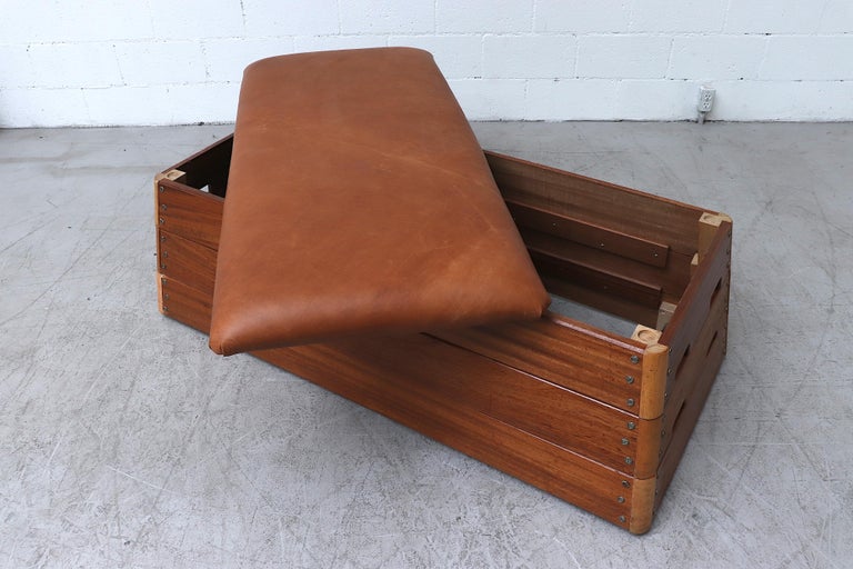 Vintage Dutch Leather Gym Vault or Coffee Table at 1stDibs