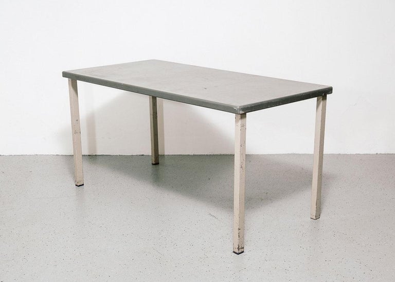 Vintage Dutch Linoleum Top Industrial Dining Table at 1stDibs