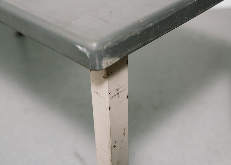 Vintage Dutch Linoleum Top Industrial Dining Table at 1stDibs
