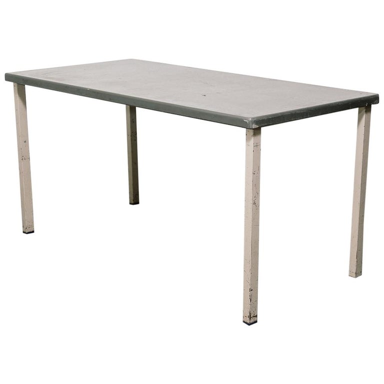 Vintage Dutch Linoleum Top Industrial Dining Table at 1stDibs