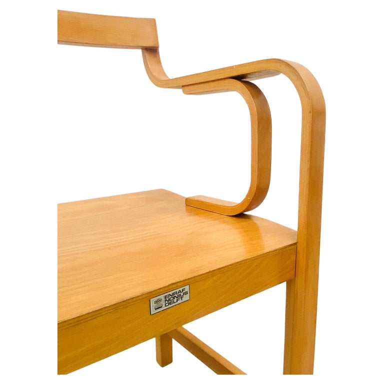 Vintage Dutch Plywood Beech Armchairs by Enraf Nonius Delft, 1970s For ...