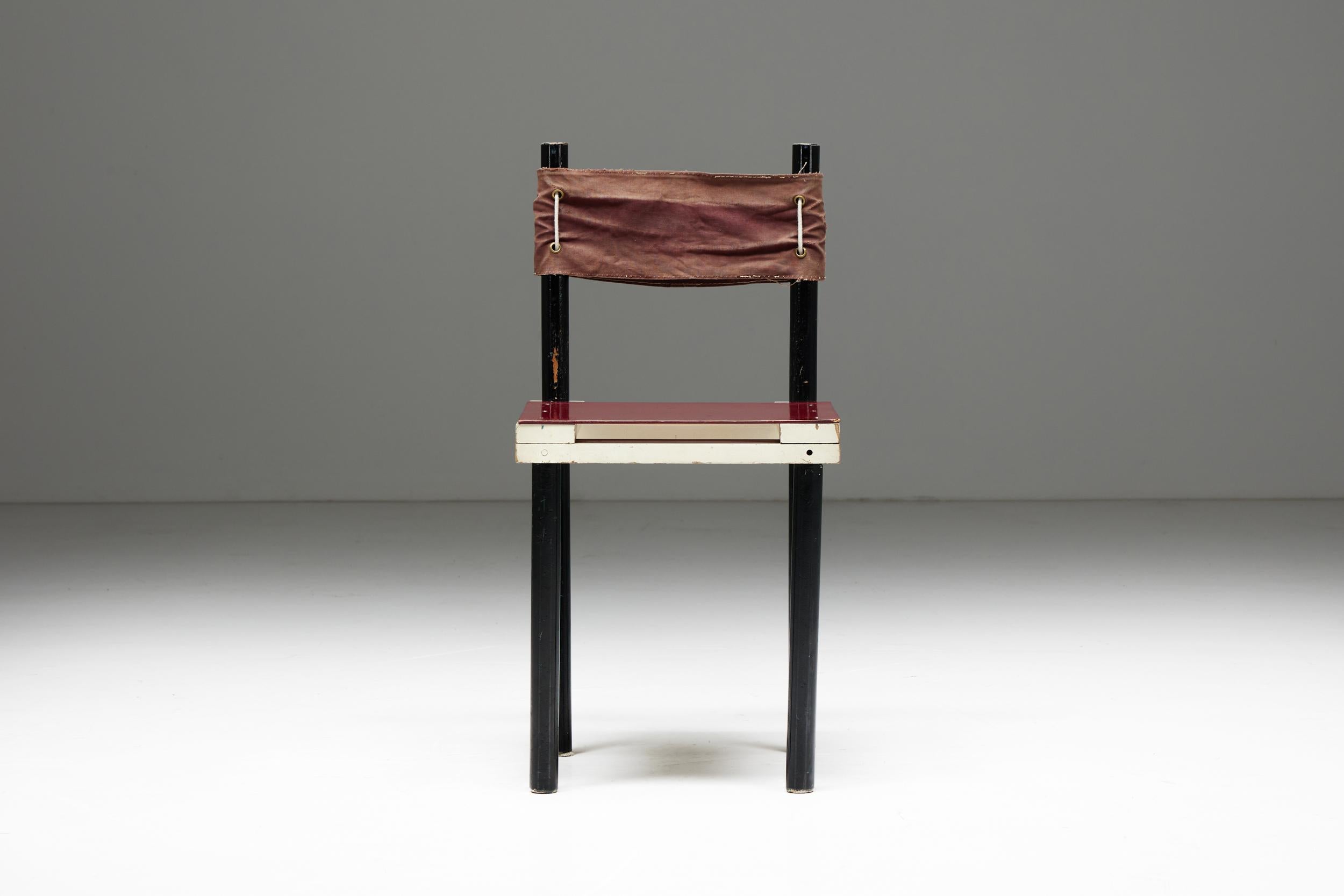 Vintage Dutch Prototype Chair in the Style of Rietveld's Military Chair ...