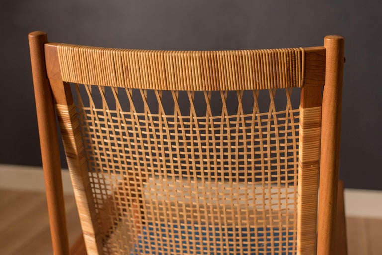 Vintage Dux Teak and Cane 532-A Rocking Chair by Hans Olsen for Juul ...