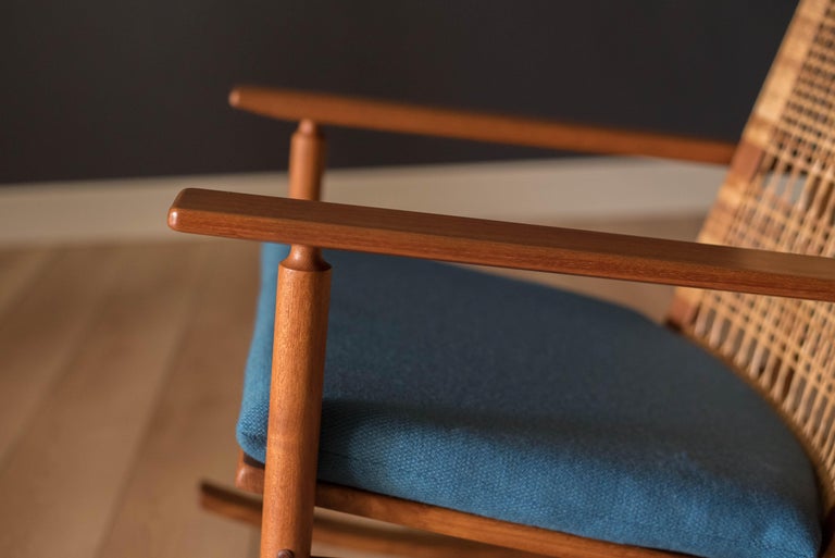 Vintage Dux Teak and Cane 532-A Rocking Chair by Hans Olsen for Juul ...