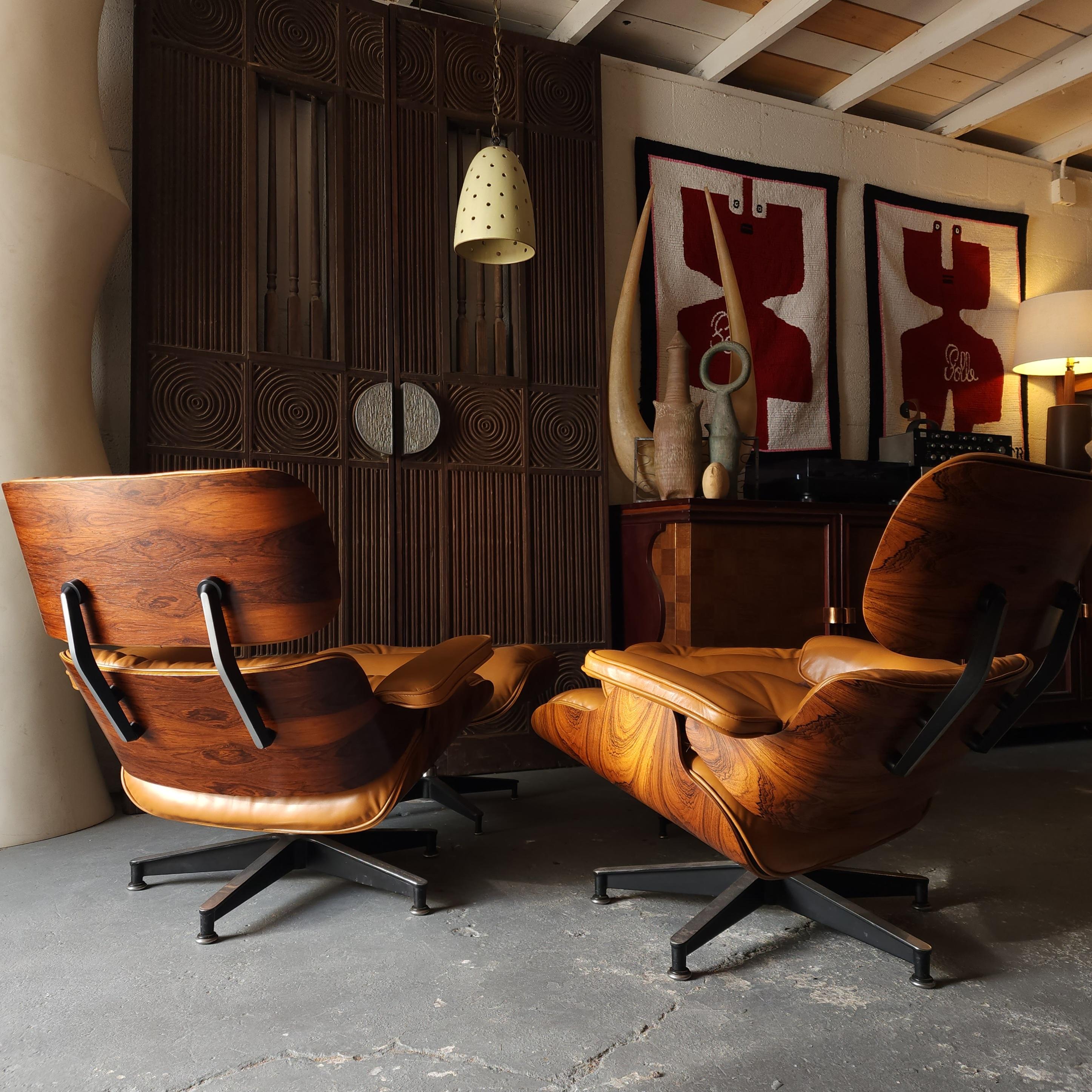 Vintage Eames Lounge Chair and Ottoman 670 671 for Herman Miller, Pair ...