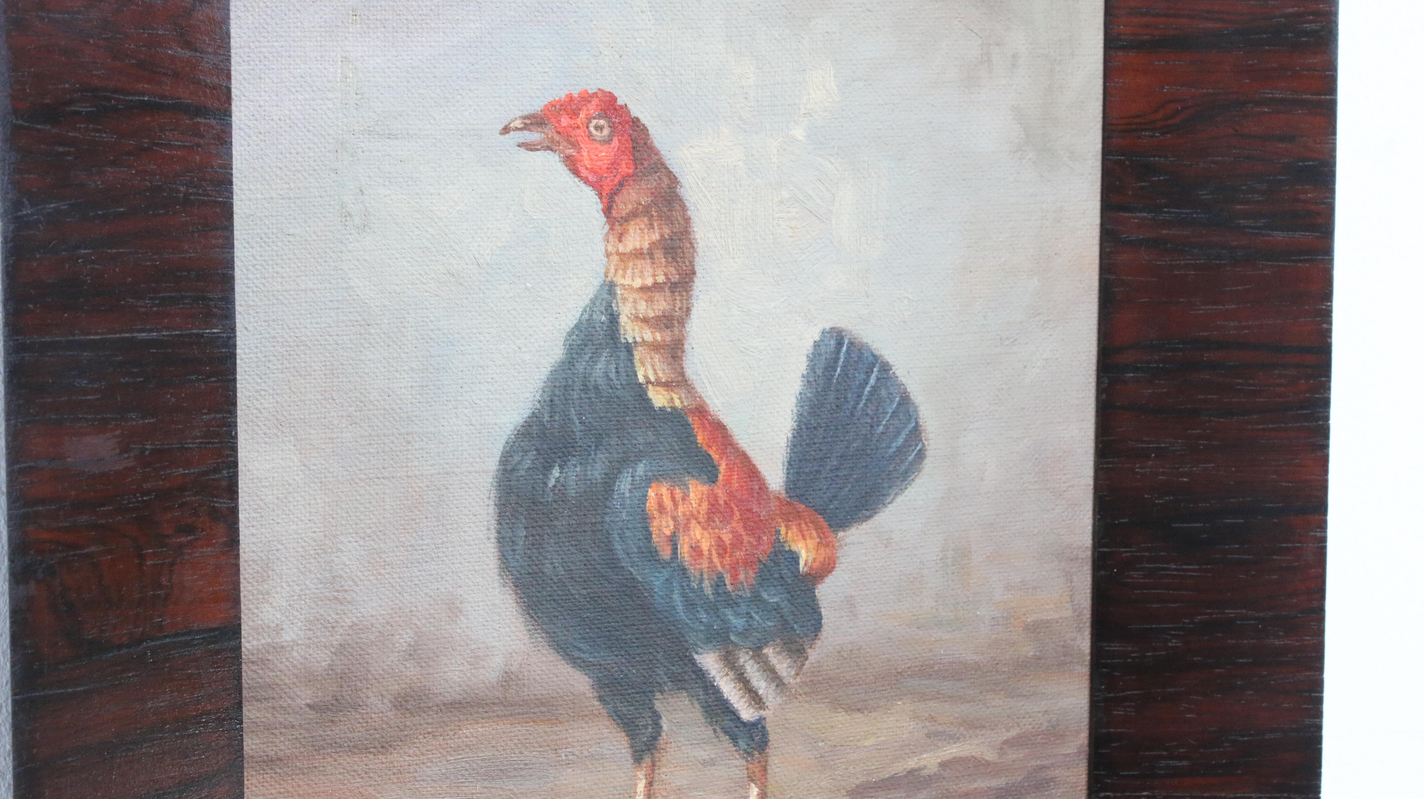 Vintage Early 20th Century Picture of a Cockerel at 1stDibs