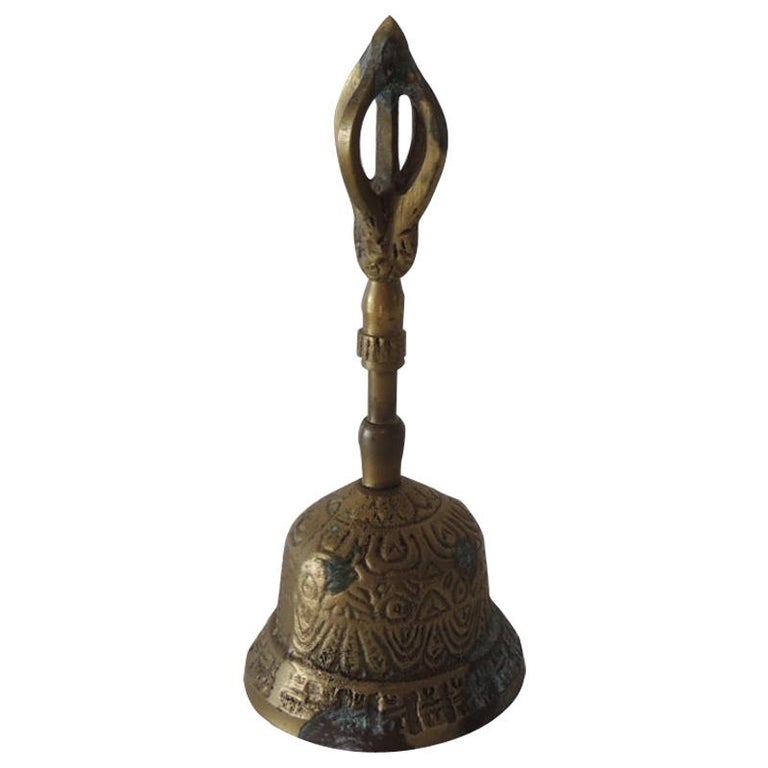 Vintage Edged Brass Petite Table Bell at 1stDibs