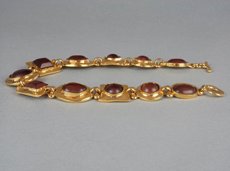 Vintage EDOUARD RAMBAUD Geometric Wood Link Necklace For Sale at 1stDibs