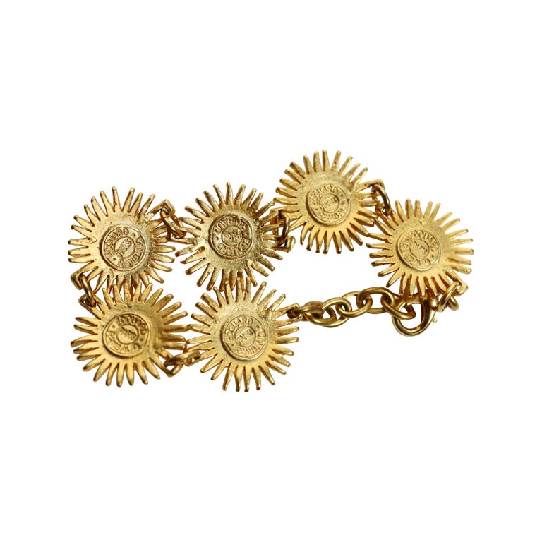 Vintage Edouard Rambaud Gold and Pink Crystal Bracelet Circa 1980s For ...