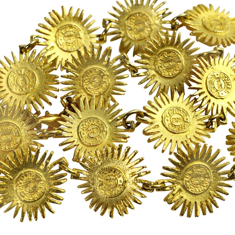 Vintage Edouard Rambaud Gold Necklace with Crystals Circa 1980s For ...