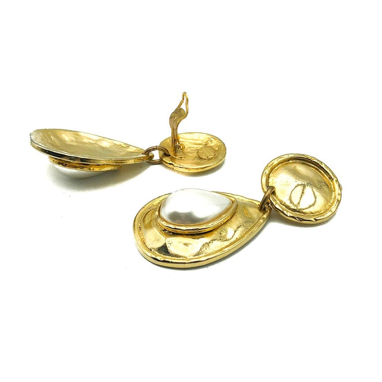 Vintage Edouard Rambaud Paris Pearl Statement Earrings 1980s For Sale ...