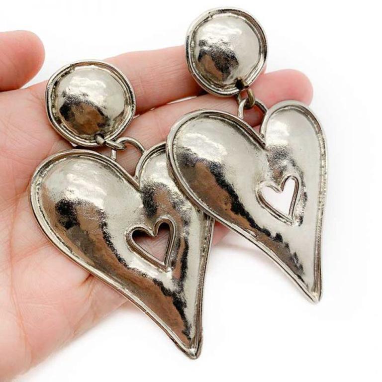 Vintage Edouard Rambaud Paris Statement Gun Metal Stylised Heart ...