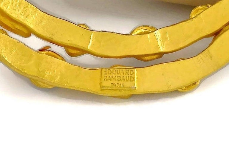 Vintage EDOUARD RAMBAUD Sapphire and Capri Blue Rhinestone Rigid Choker ...