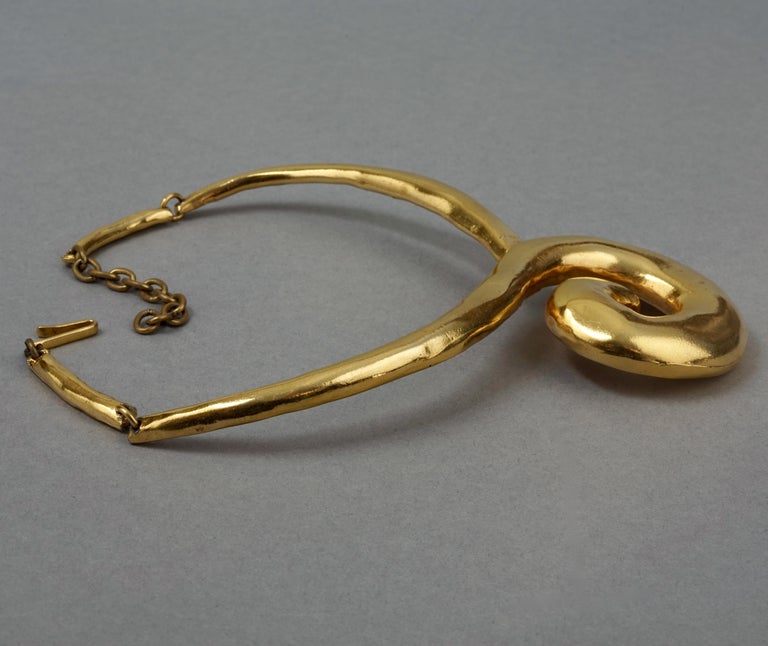 Vintage EDOUARD RAMBAUD Stylized Modernist Rigid Choker Necklace at 1stDibs