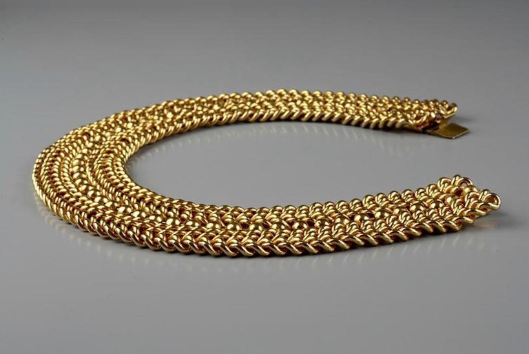 Vintage EDOUARD RAMBAUD Wide Chain Choker Necklace at 1stDibs