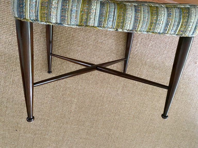 Vintage Edward Wormley for Dunbar Mahogany X-Stretcher Thebes Bench For ...