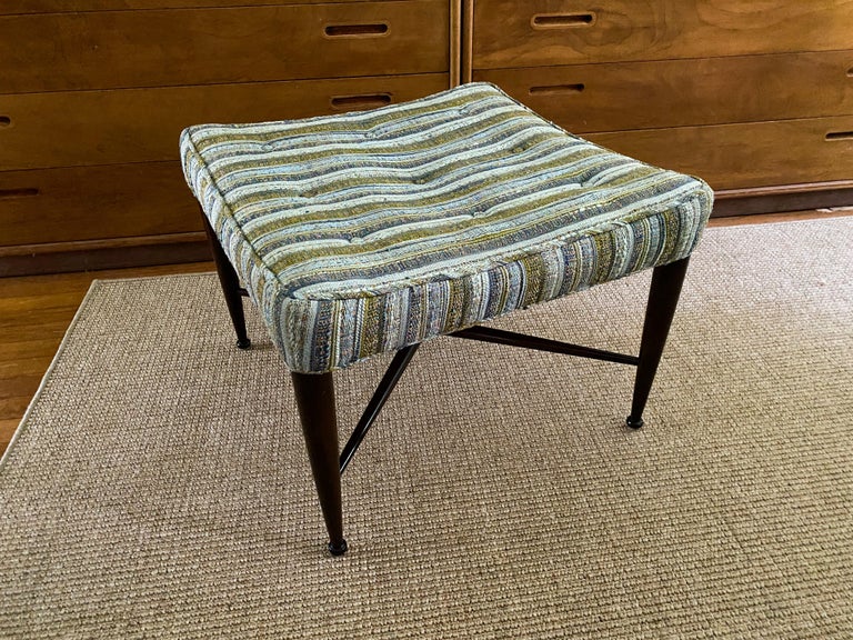 Vintage Edward Wormley for Dunbar Mahogany X-Stretcher Thebes Bench For ...