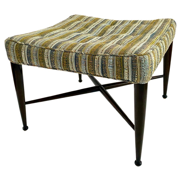 Vintage Edward Wormley for Dunbar Mahogany X-Stretcher Thebes Bench For ...