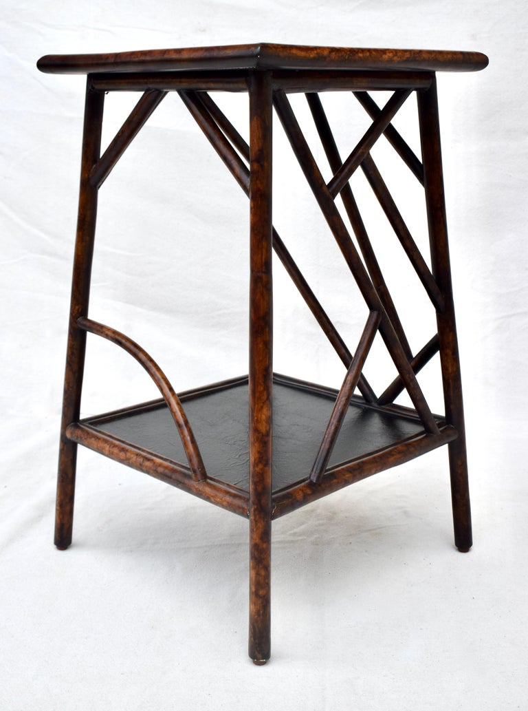 Vintage Edwardian Style Tortoise Bamboo Japanned Table For Sale at 1stDibs