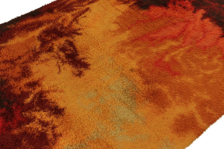 Vintage Ege Rya Scandinavian rug in a Fiery Abstract Pattern by Rug and ...