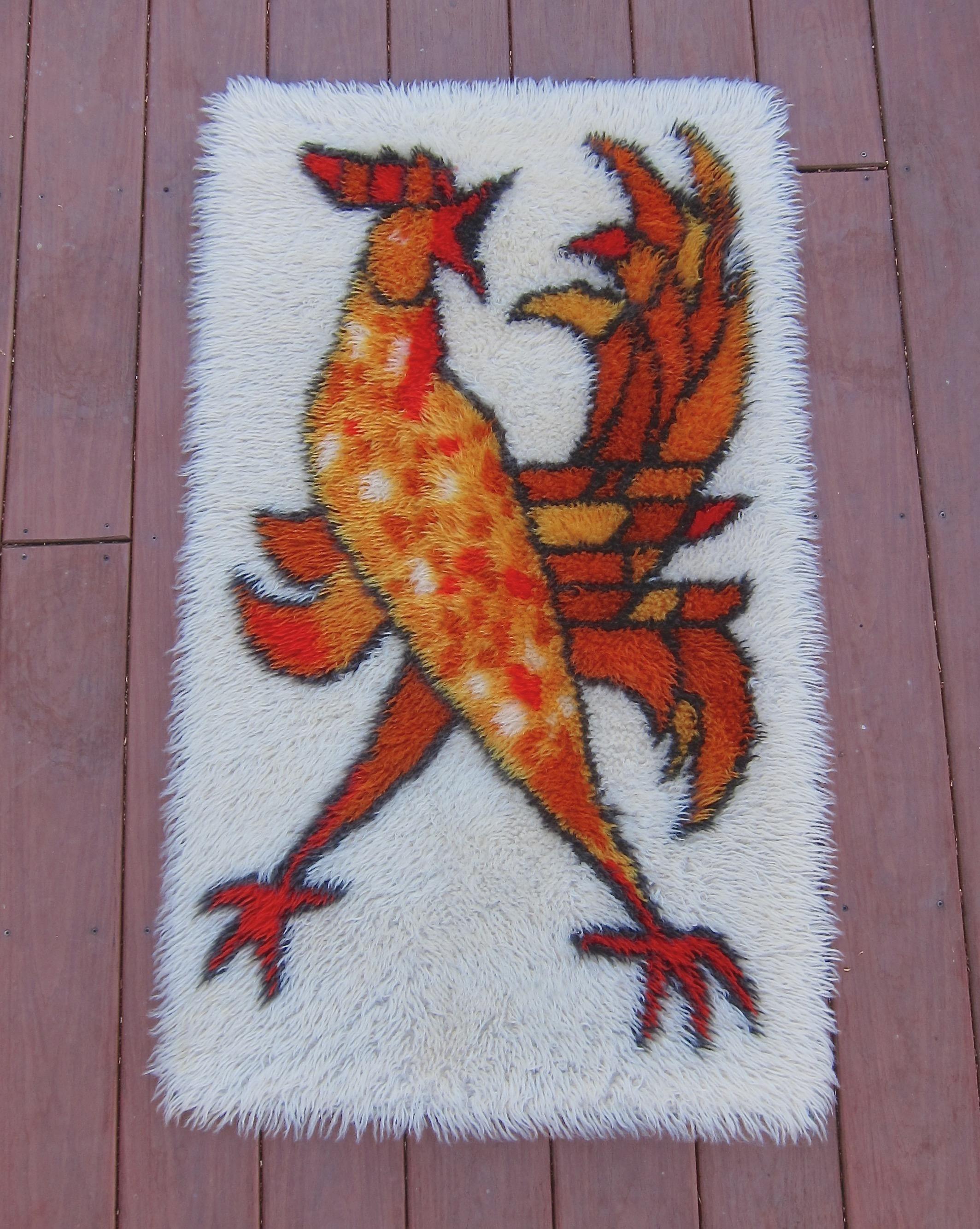 Mid-Century EGE Denmark Rya Rug or Wall Hanging For Sale at 1stDibs ...