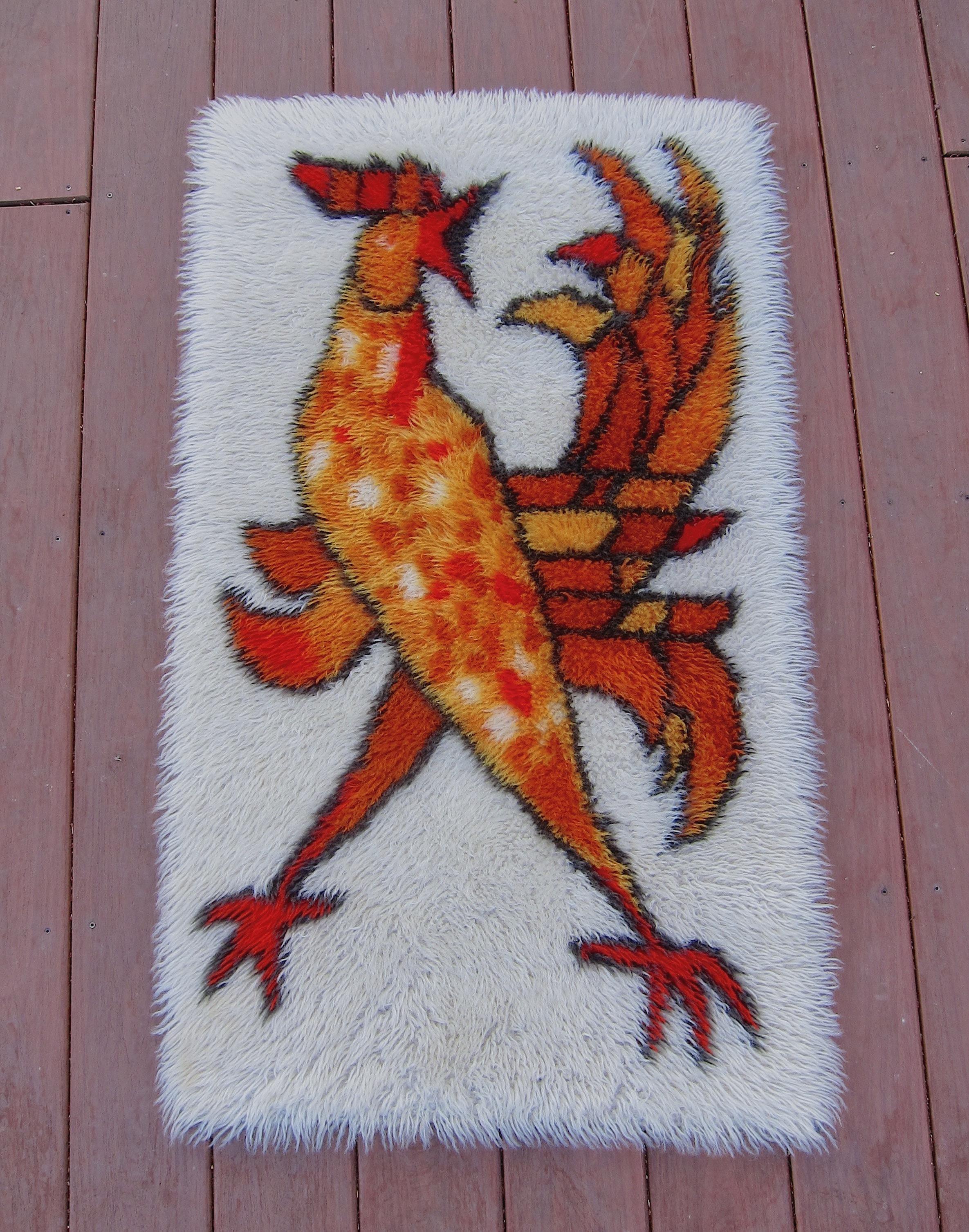 Mid-Century EGE Denmark Rya Rug or Wall Hanging For Sale at 1stDibs ...