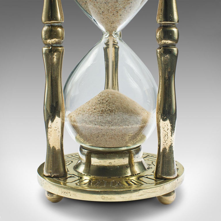 Vintage Egg Timer, English, Brass, Glass, 3 Minute Sand Countdown, Mid ...
