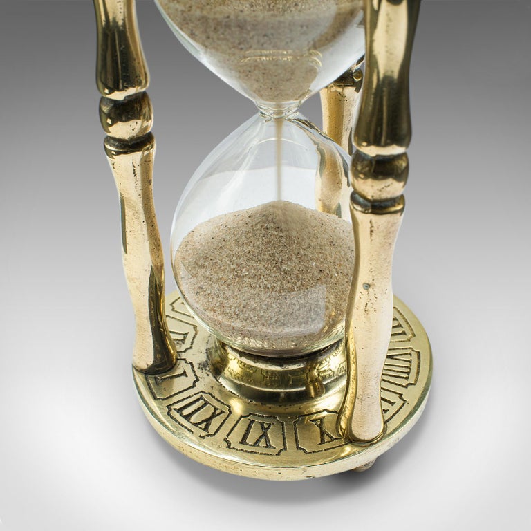 Vintage Egg Timer, English, Brass, Glass, 3 Minute Sand Countdown, Mid ...