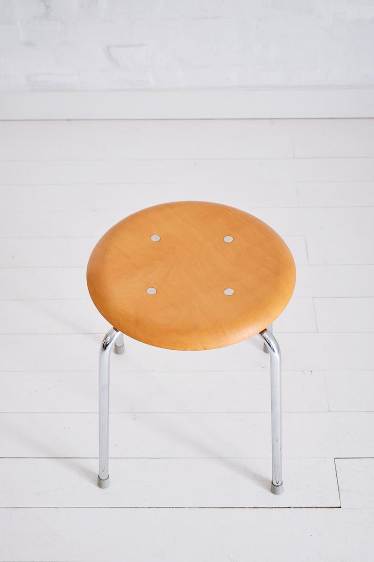 Vintage Egon Eiermann Stackable SE 38 Stool by Wilde+Spieth, Germany ...