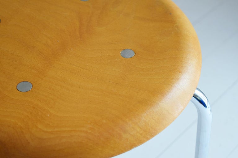 Vintage Egon Eiermann Stackable SE 38 Stool by Wilde+Spieth, Germany ...