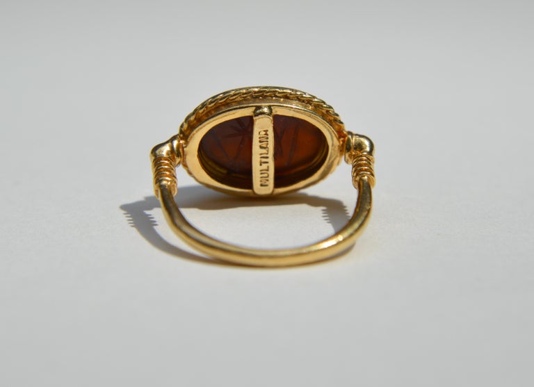 Vintage Egyptian Revival Baltic Amber 14 Karat Gold Scarab Beetle Ring ...