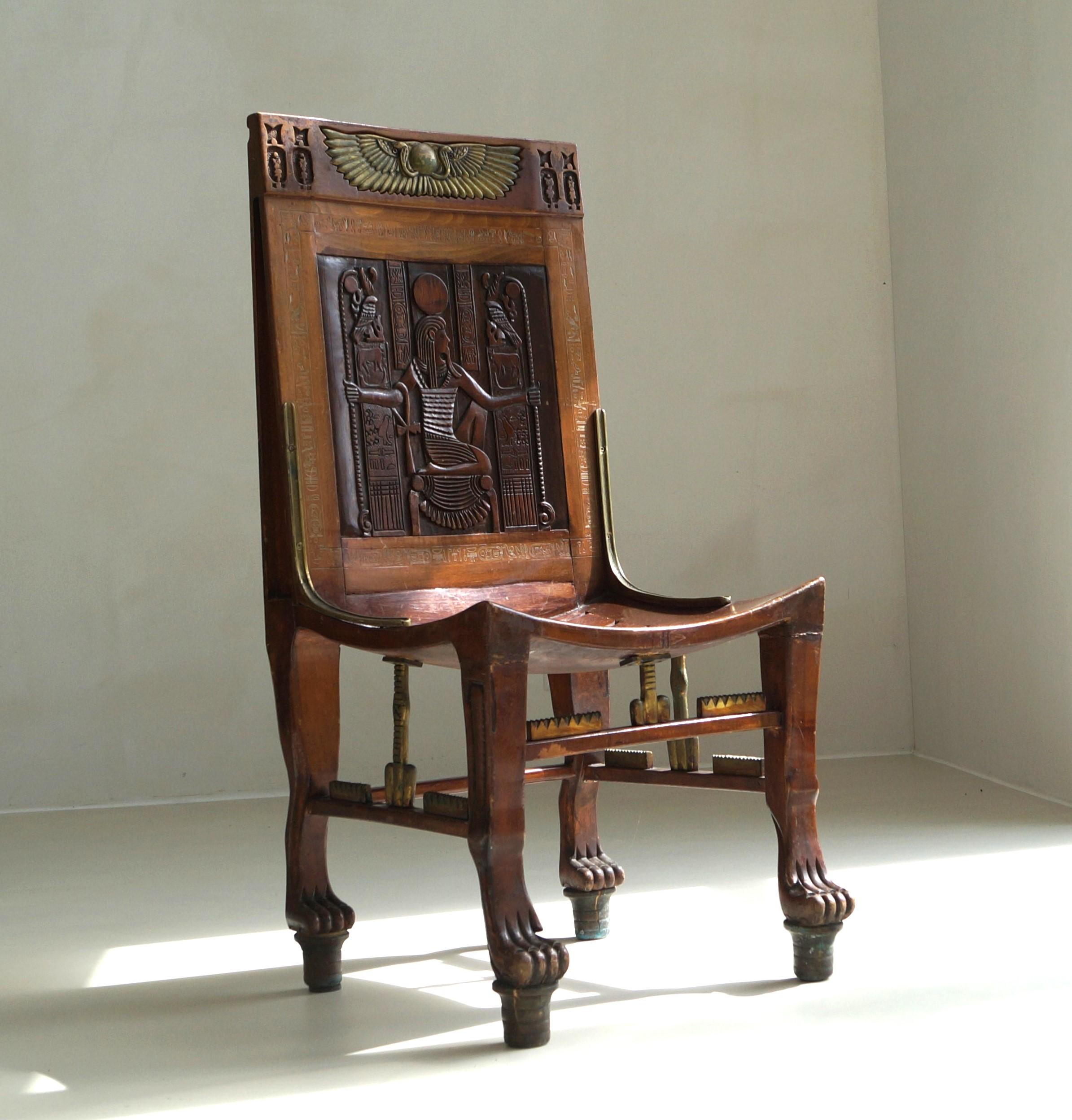 Vintage Egyptian Revival chair inspired on Tutankhamun's tomb chair at ...