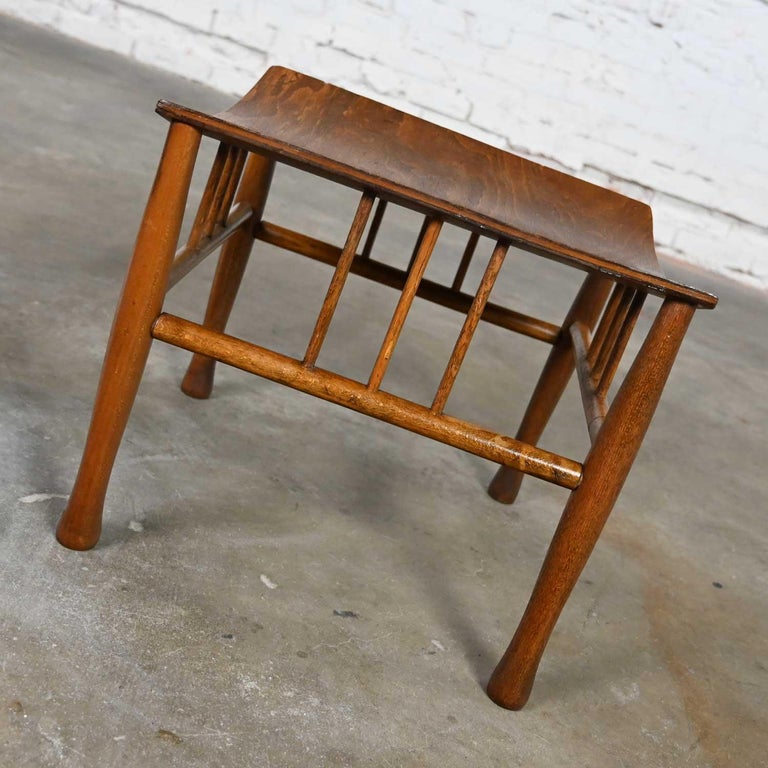 Vintage Egyptian Revival Handmade Wood Thebes Stool For Sale at 1stDibs